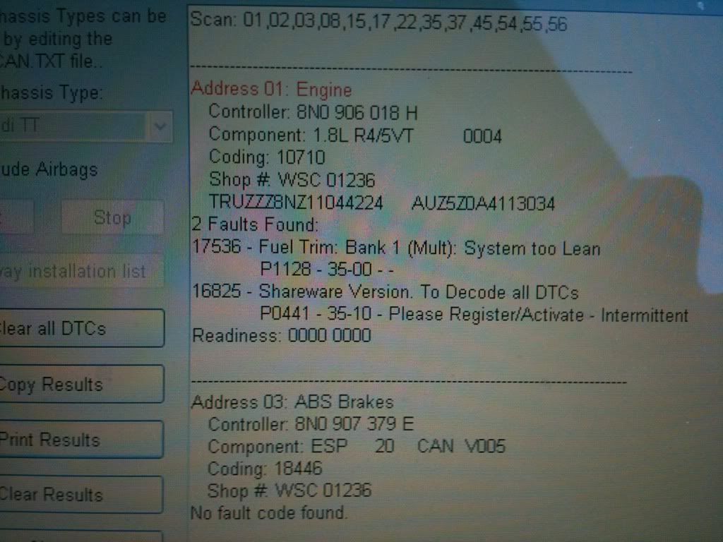 VAG COM Fault Code Help Audi TT Forum