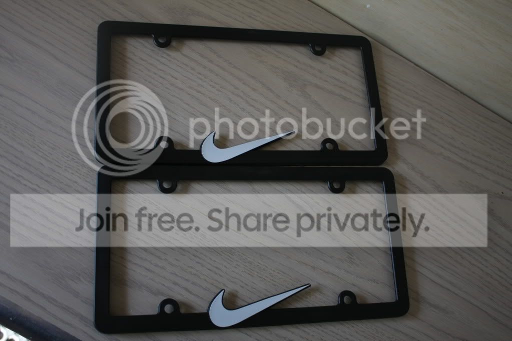 Nike SWOOSH license plate frames F/S | LX Forums Forum